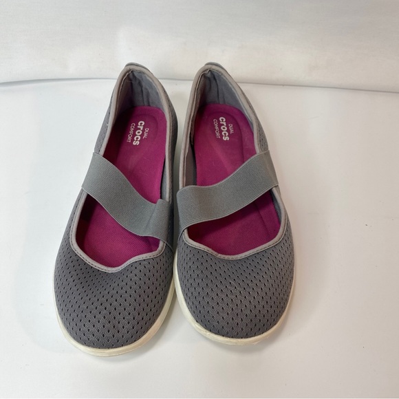 CROCS | Shoes | Crocs Womens Size 8 Shoes Gray Dual Comfort Slip On ...